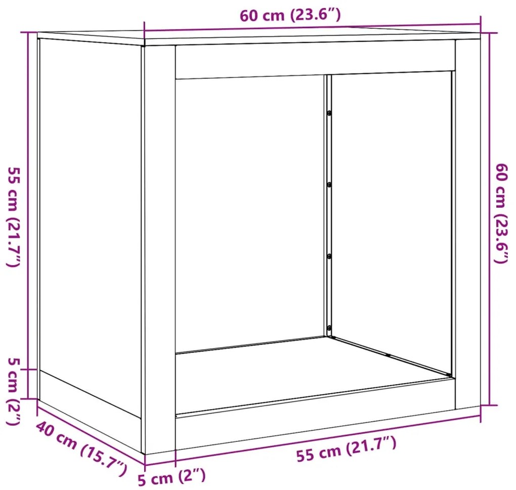 vidaXL Stojan na palivové dřevo zelený 60 x 40 x 60 cm ocel