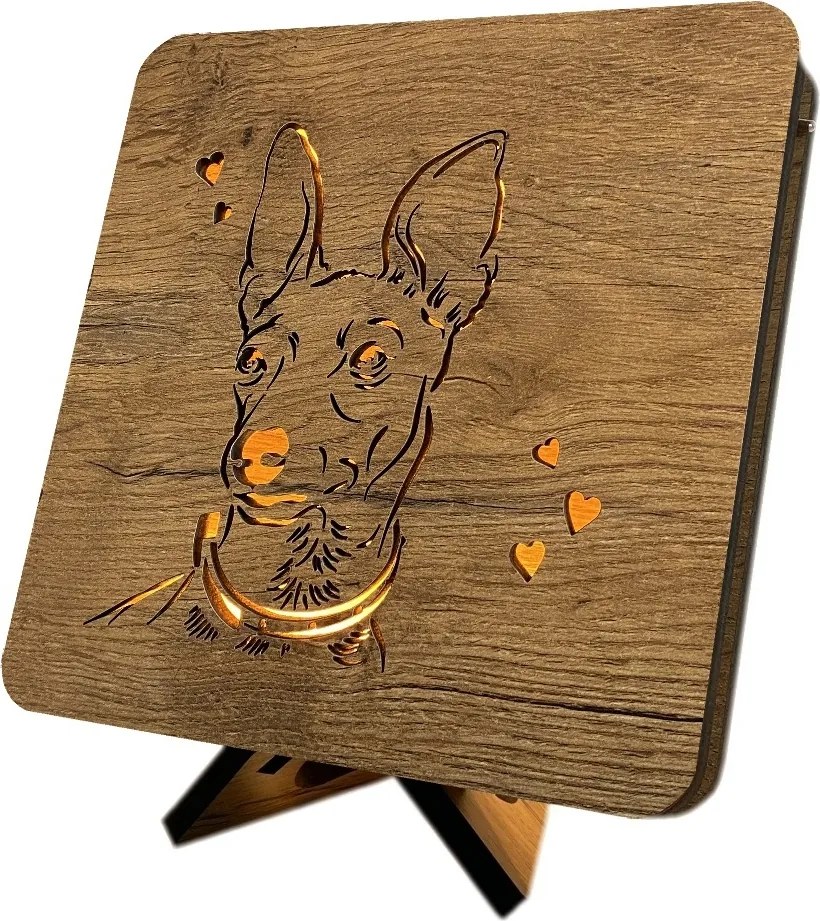 Li-Go "Faraonský pes" lampa 19x19 cm provedení povrchu: bříza
