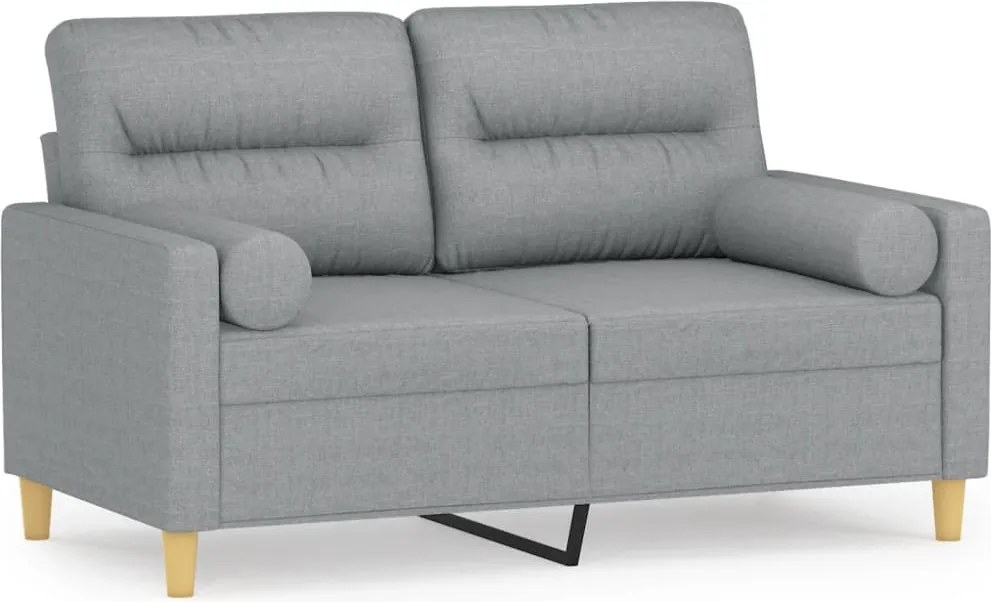 2místná pohovka s polštáři světle šedá 120 cm textil 3200813