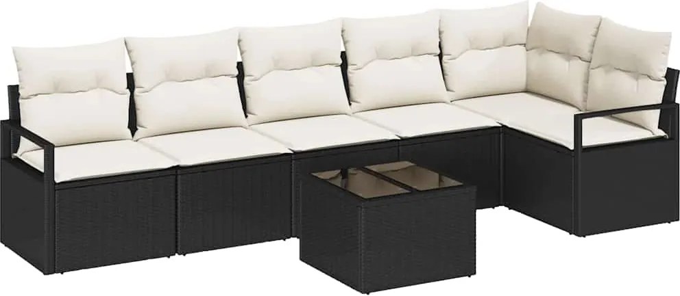 Set pohovek 7 ks Černá polyratan 3346407