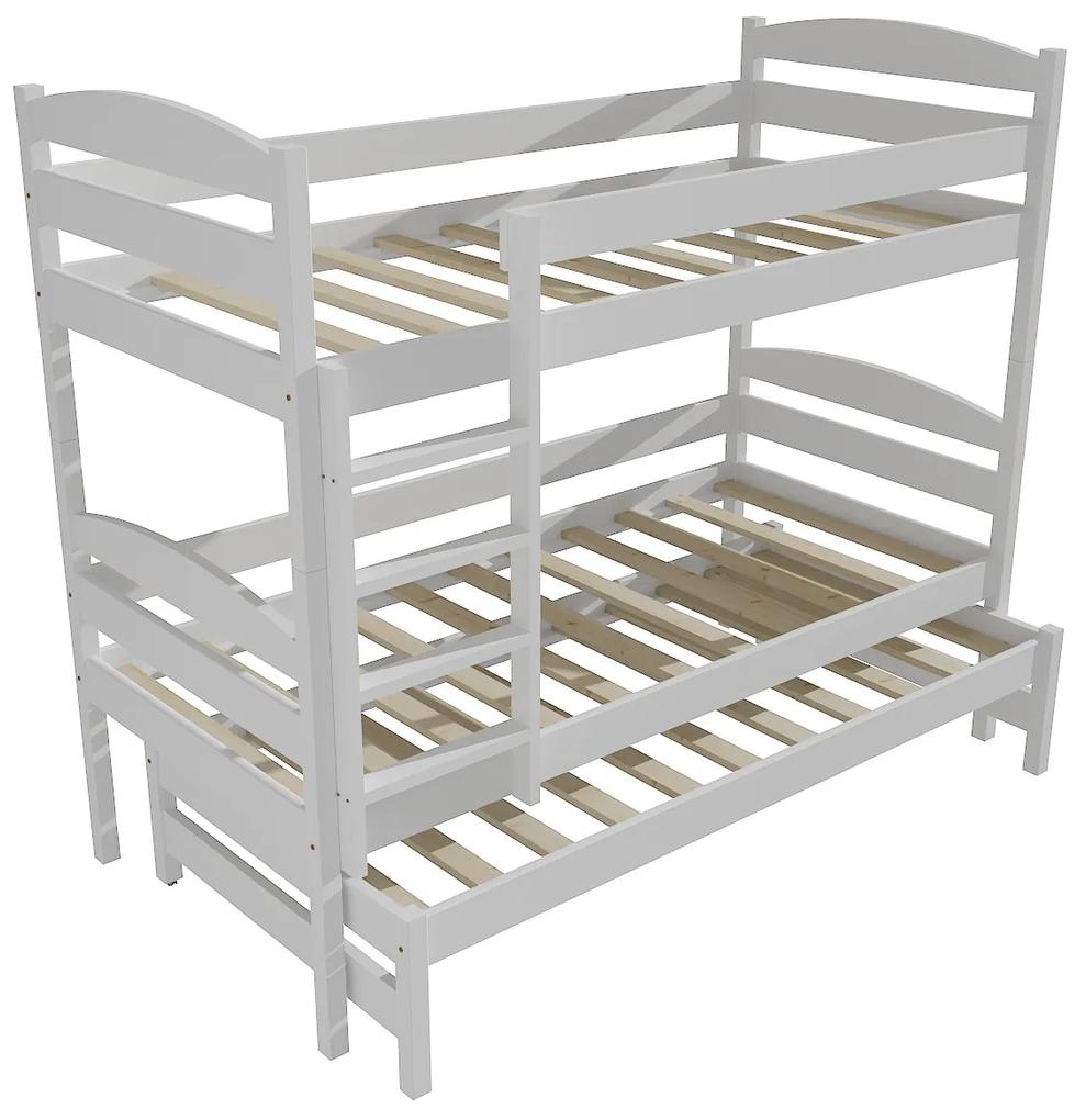 Vomaks Patrová postel s výsuvnou přistýlkou PPV 009 Rozměr: 90 x 180 cm, Barva: barva šedá, Prostor mezi lůžky: 80 cm
