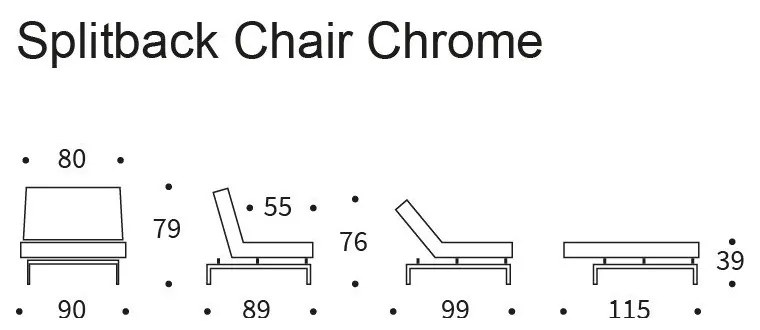 Oranžové rozkládací křeslo Innovation Splitback Chrome