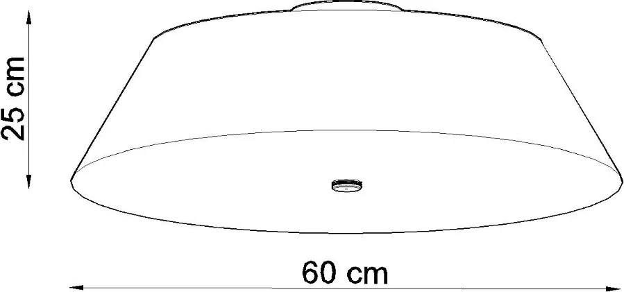 Stropní svítidlo Vega, 1x černé textilní stínítko, (bílé sklo), (fi 60 cm)