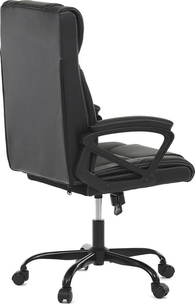 Autronic Židle kancelářská, černá ekokůže, kovový kříž KA-Y386 BK
