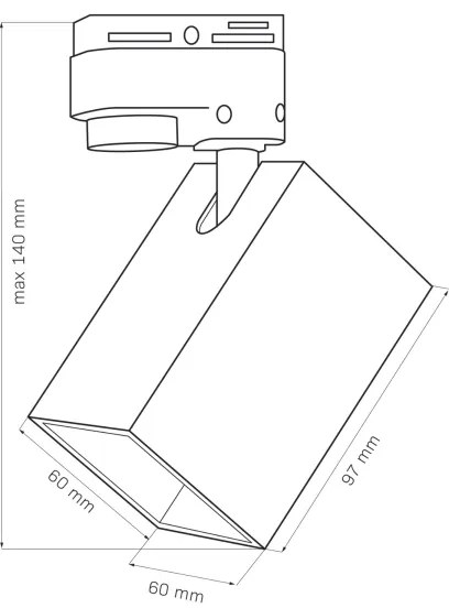 Bodové svítidlo do lištového systému SQUARE 1xGU10/10W/230V černá