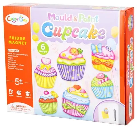 Kruzzel 22431 Magnety, vymaluj si cupcakes DIY