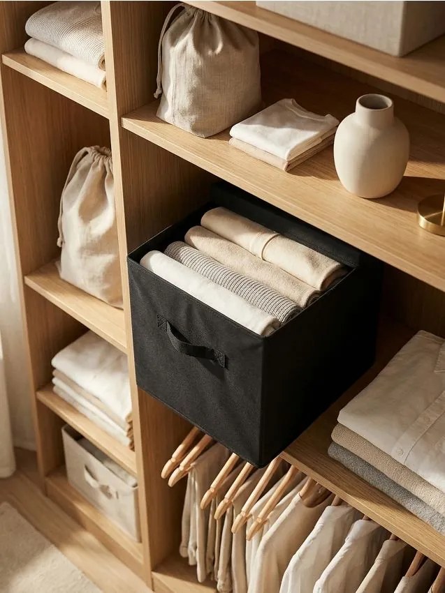 Sinsay - Skládací úložný box s rukojetí a víkem - černá