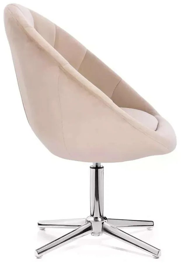 LuxuryForm DESIGN Otočné křeslo VERA VELUR na stříbrném kříži - latte