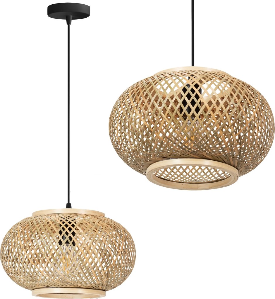 Toolight Toolight, stropní svítidlo ve stylu Boho 1xE27 APP1247-1CP, přírodní, OSW-01410