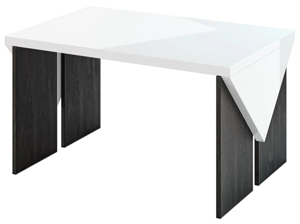 Konferenční stolek Tarni (lesk bílý + tmavě šedá). 1055247
