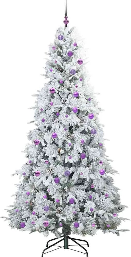 Umělý Skládací Vánoční Strom s stojanem Bílá 240 cm PE a PVC 3397516
