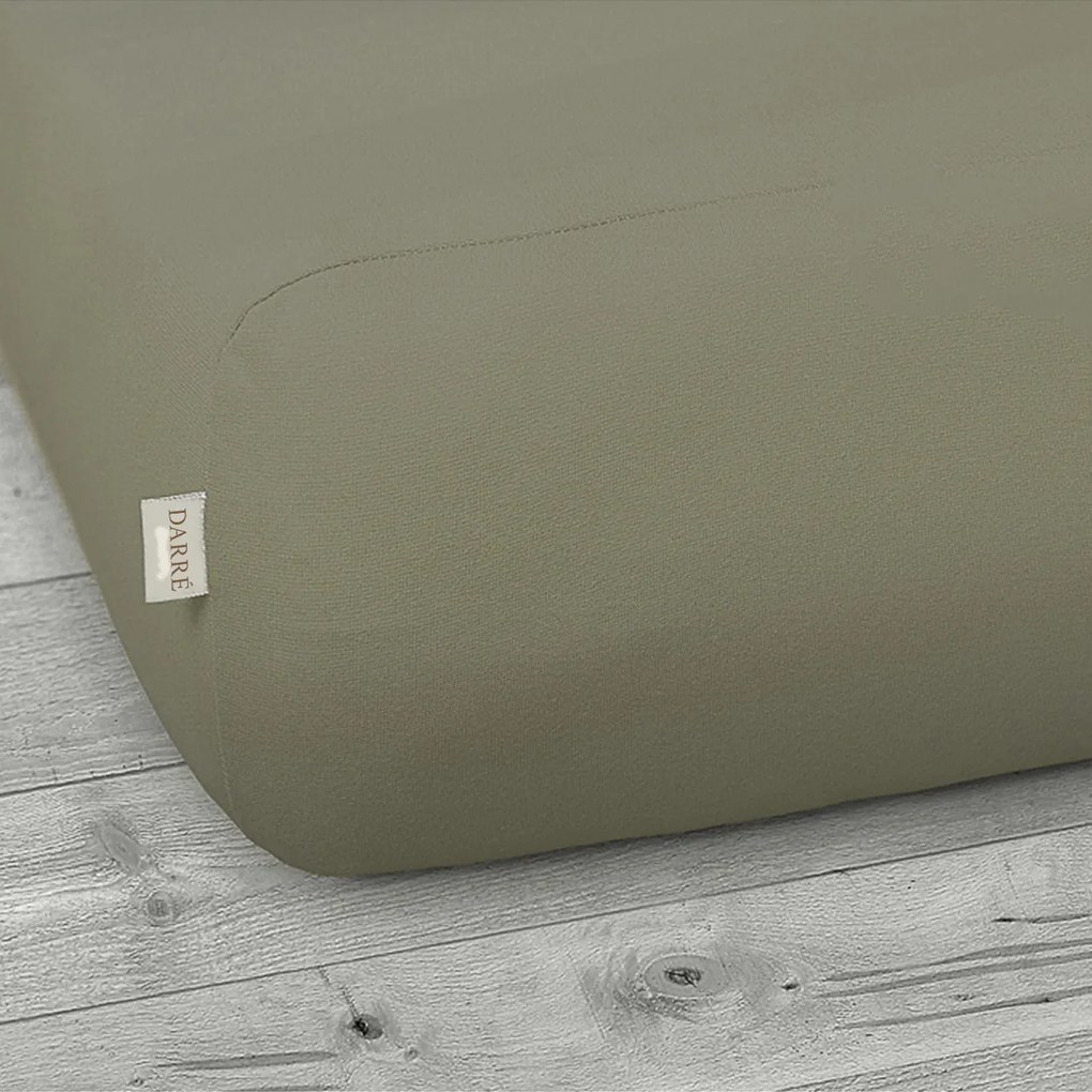 Jersey prostěradlo tmavé khaki na výšku matrace do 20 cm Velikost: 120 x 220