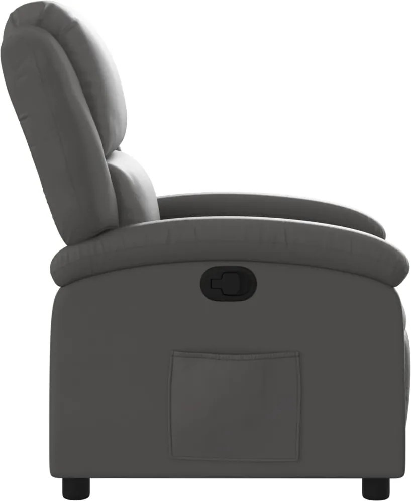 Polohovací křeslo šedé, pravá kůže 3205923