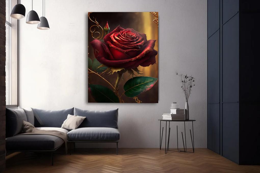 Obraz růže zlatý plamínek Rozměr: 60 x 90 cm