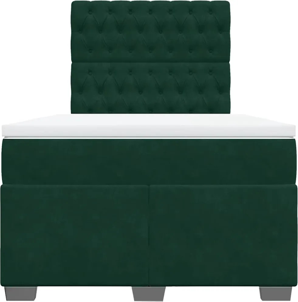 Box spring postel s matrací tmavě zelená 120 x 200 cm samet 3290891