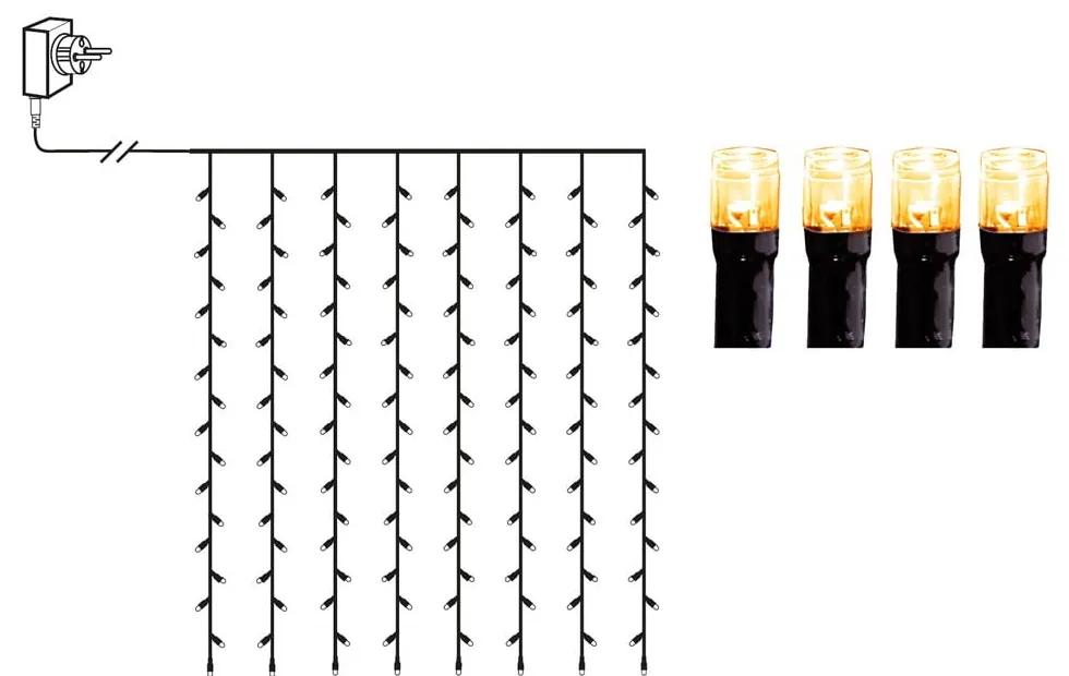 Venkovní světelný LED řetěz Star Trading Curtain, délka 1,3 m