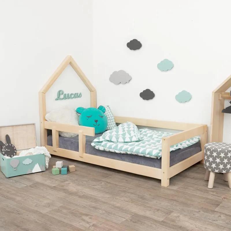 Benlemi Dětská postel domeček POPPI s bočnicí vlevo Barva: Námořnická modrá, Rozměr: 90 x 200 cm