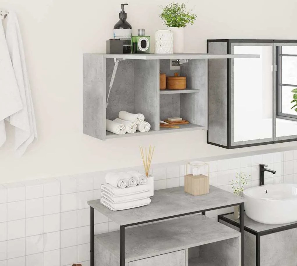 vidaXL Koupelnová nástěnná skříňka 60 x 25 x 40 cm kompozit [860070] Barva: kouřový dub