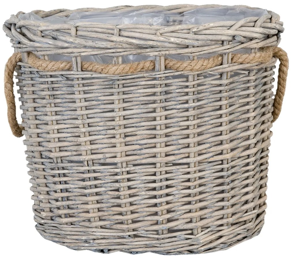 Oválný květináč Rattan - 46*35*39 cm Clayre & Eef