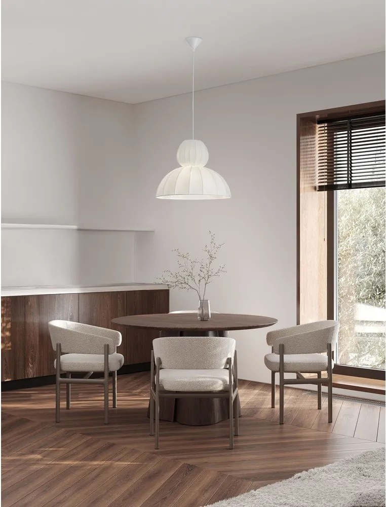 Matně bílé látkové závěsné svítidlo ø 50 cm Delina – Nova Luce