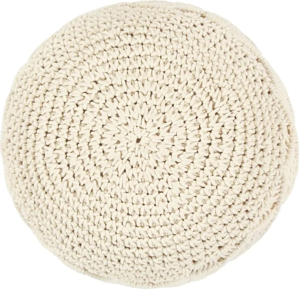 vidaXL Ručně vyrobený sedací puf macramé 45 x 30 cm bavlna [248090] Barva: Bílá