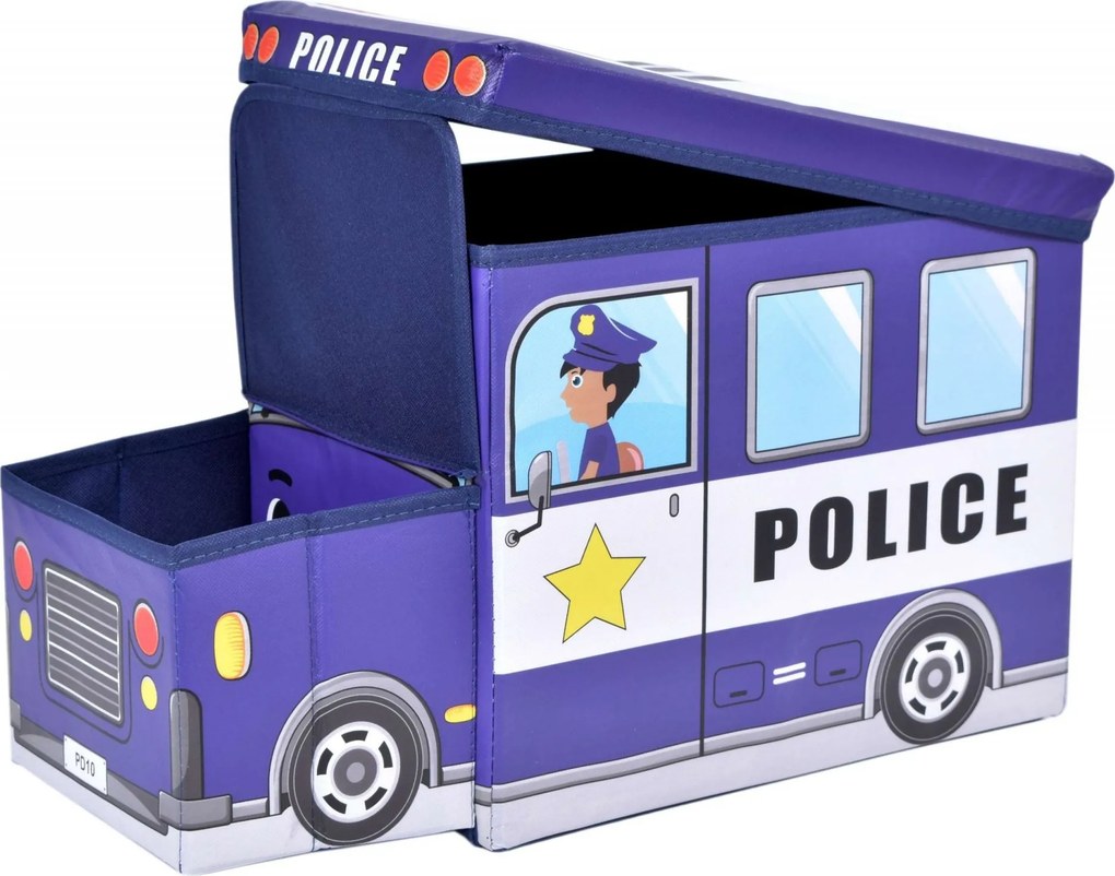 Skládací taburet / koš na hračky Policie