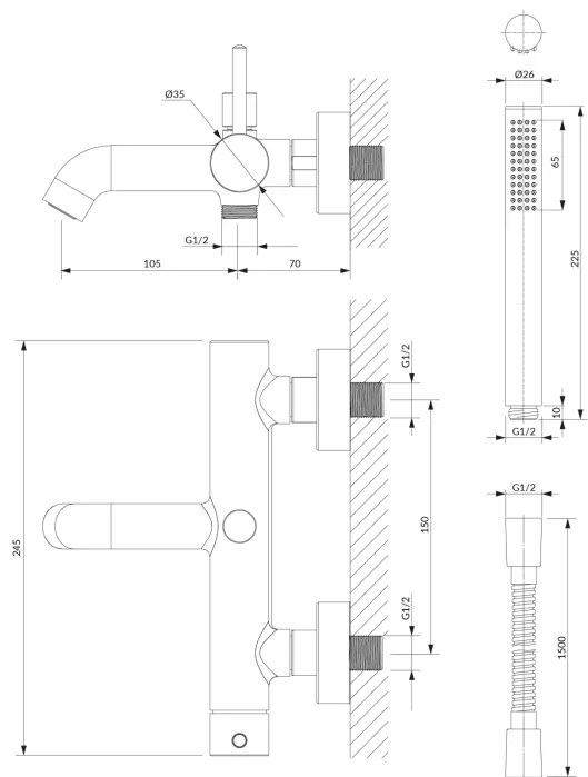 Omnires Y Y1231BL Vanový set, černá - Omnires