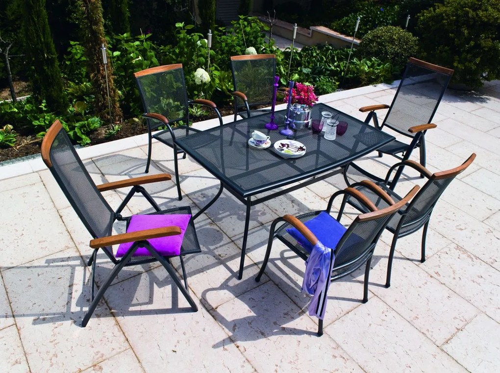 Sunfun Lara Zahradní stůl, 150 × 90 × 74 cm, ocel, výplň tahokov