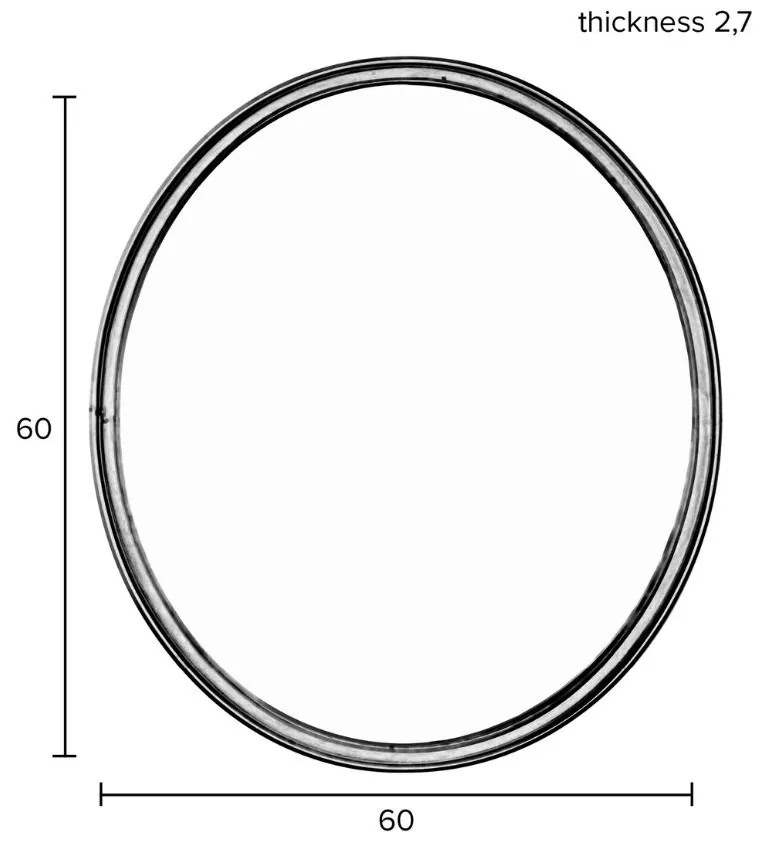 OnaDnes -20% White Label Černé kulaté závěsné zrcadlo WLL Matz 60 cm