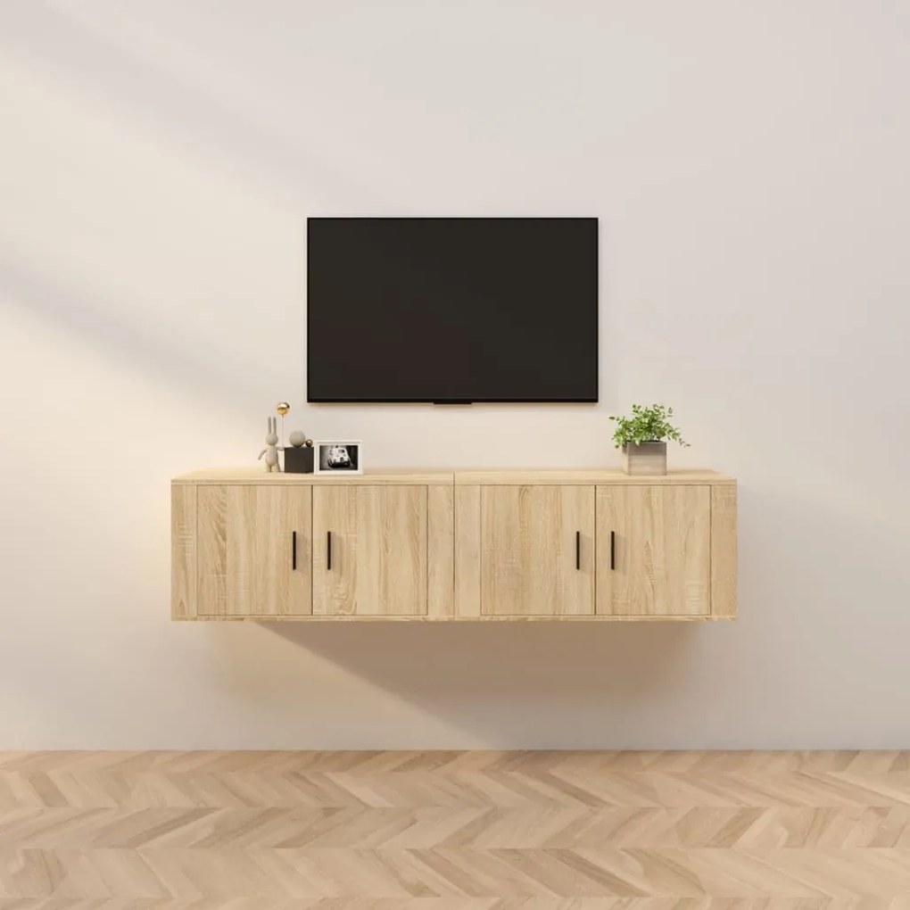 Nástěnné TV skříňky 2 ks dub sonoma 80 x 34,5 x 40 cm 3188353