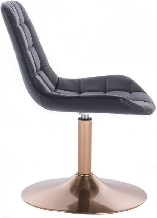 LuxuryForm DESIGN Otočná židle PARIS na zlatém talíři - černá