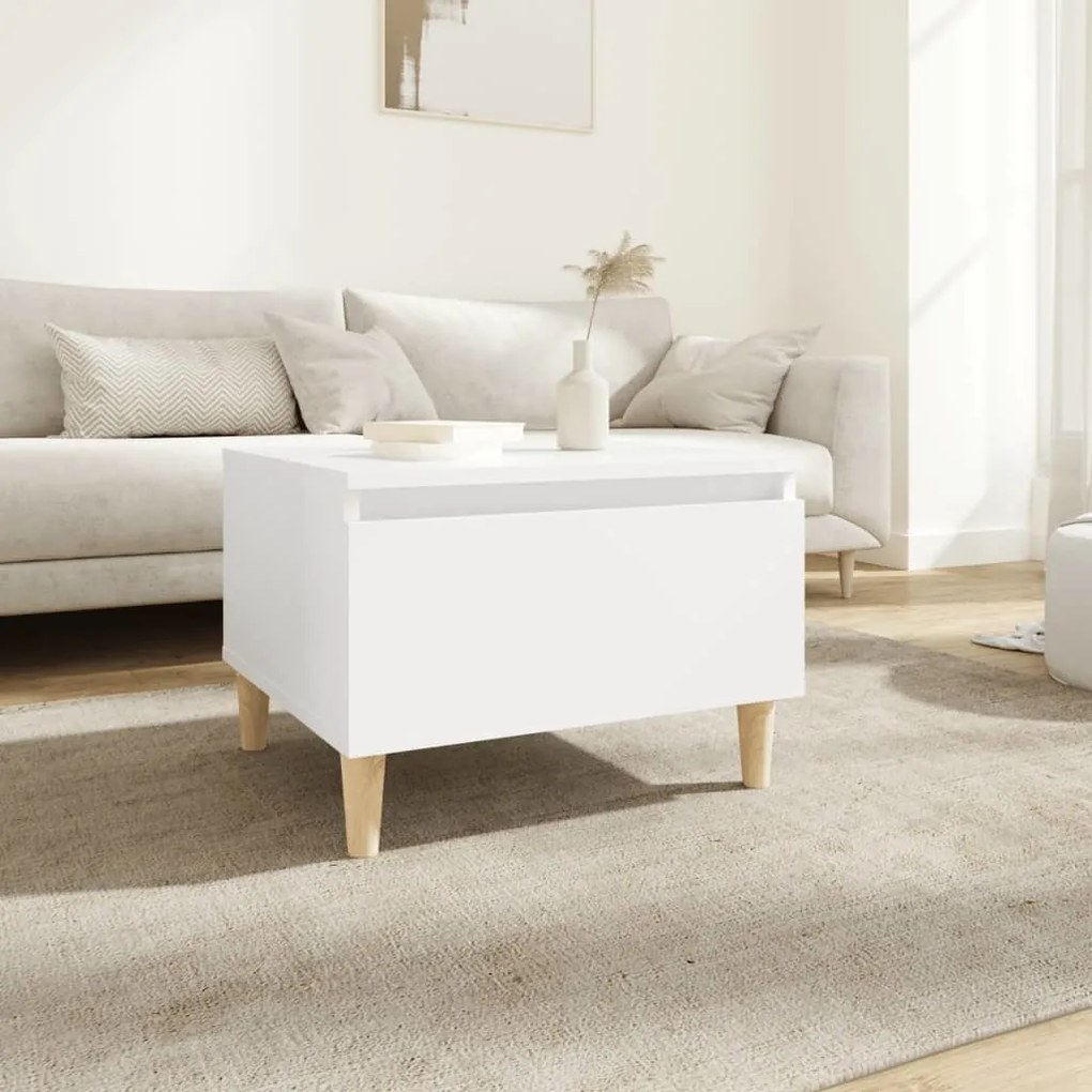 vidaXL Odkládací stolek 50 x 46 x 35 cm kompozitní dřevo [819510] Barva: bílá s vysokým leskem