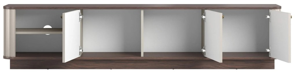 TV stolek Vesper 3D 187 cm - kašmír / ořech / zlaté úchyty