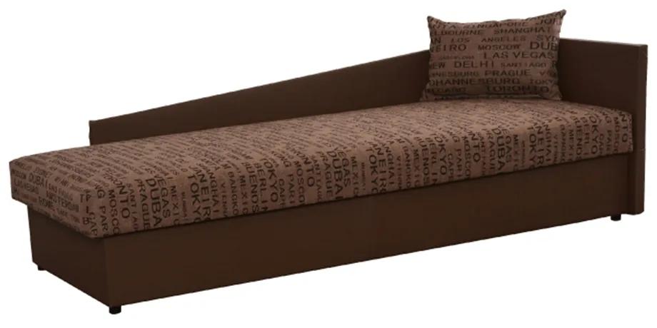 Jednolůžková postel (válenda) 80 cm Jeannine (hnědá) (s úl. prostorem) (P). 808546