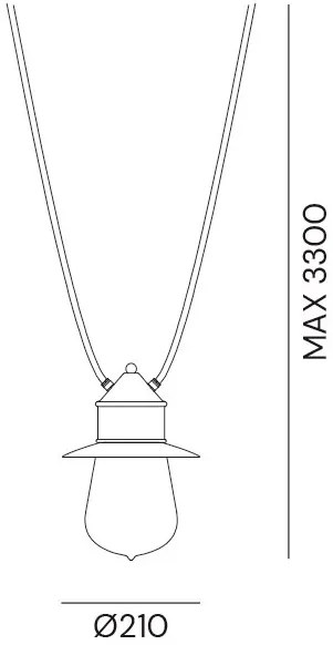 Il Fanale Drop, závěsné svítidlo pro systém Drop, 1x57W E27, staromosaz, prům. 14cm, IP55