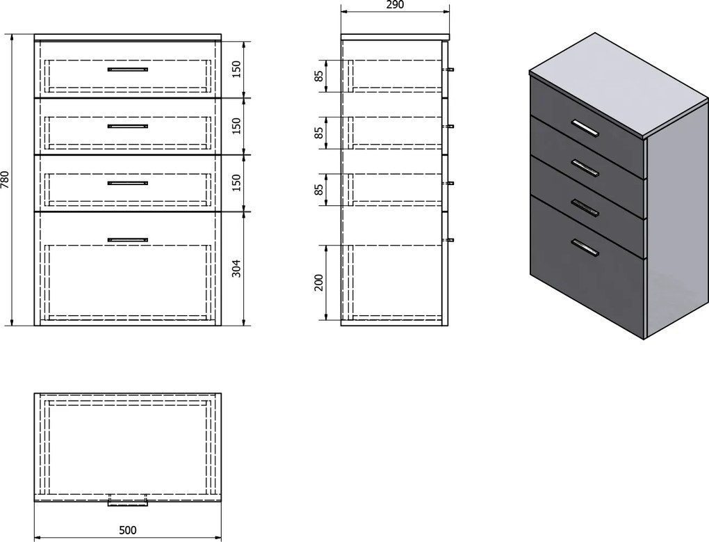 Aqualine ZOJA / KERAMIA FRESH 50308 spodní skříňka 78 cm bílá
