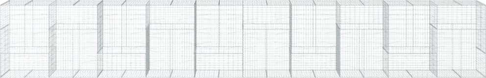 Gabionový koš s víkem 1 000 x 100 x 150 cm pozinkované železo 3295222