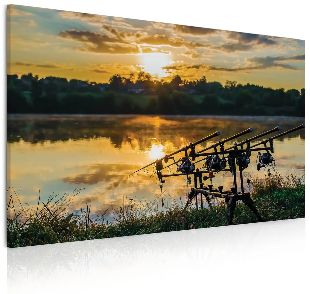 Malvis ® Obraz Pruty při západu slunce ROZMĚR (šířka x výška): pětidílný obdélník 200x90 cm