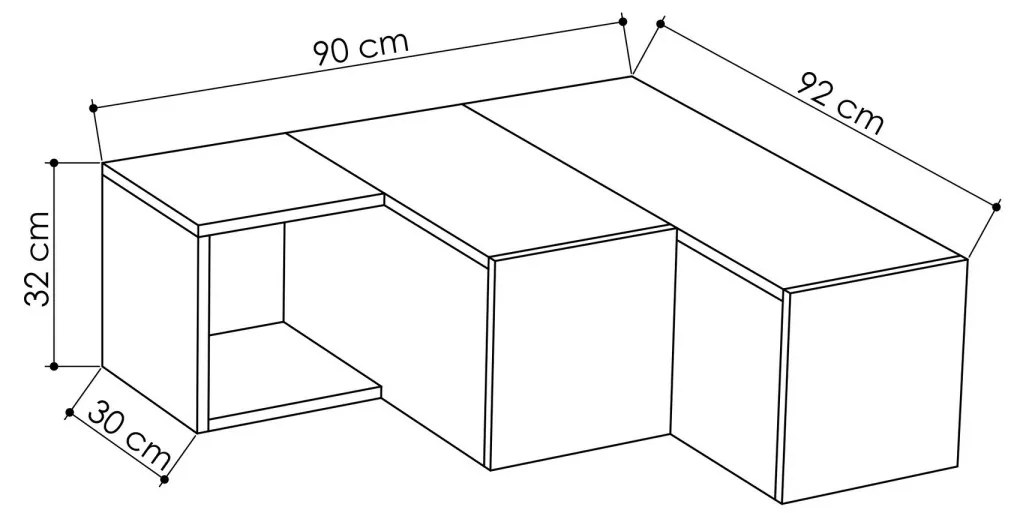 TV stolek COMPACT 90 cm bílý/dub