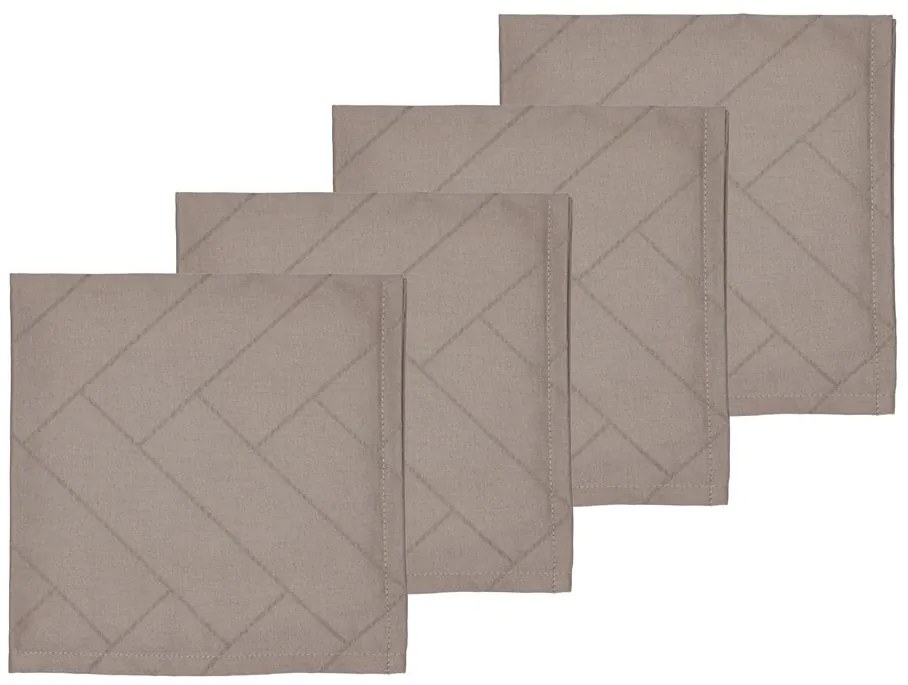 Södahl Kuchyňské ubrousky Tiles Damask Taupe (sada 4 ks)