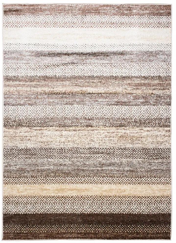 Moderní koberec s pruhy v hnědých odstínech Šířka: 140 cm | Délka: 200 cm