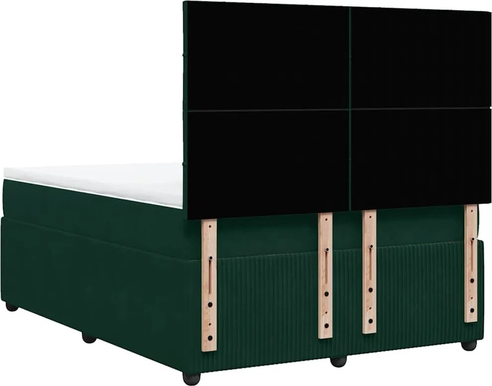 Box spring postel s matrací tmavě zelená 160x200 cm samet 3292385