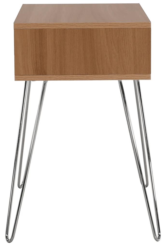 Příruční - noční stolek LAMAJ lamino dub, kov chrom