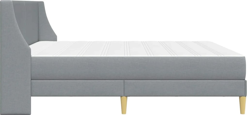 Rám postele s matrací s čelo Světle šedá 200 x 200 cm Polyester 3414754