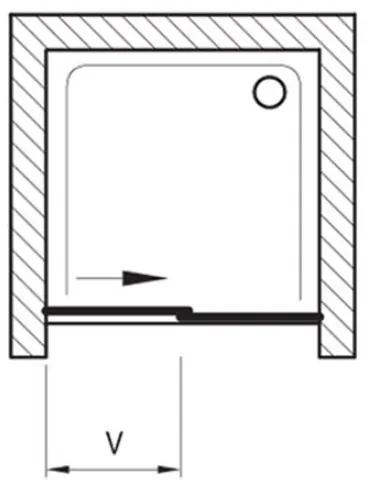 Ravak Matrix Sprchové dveře 120 levé transparent satin MSD2-120 0WLG0U00Z1