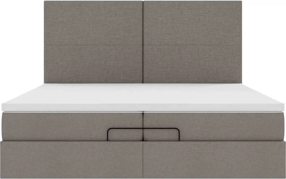 Osmanský rám postele s matracíes taupe 200x200cm textil 3313103