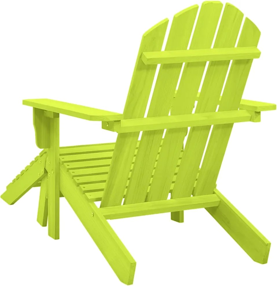 Zahradní židle Adirondack s podnožkou masivní jedle zelená 315866