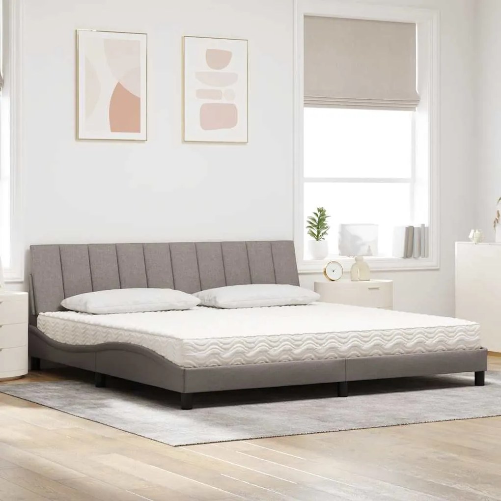 Postel s matrací Hanko taupe 200 x 200 cm textil 3310556