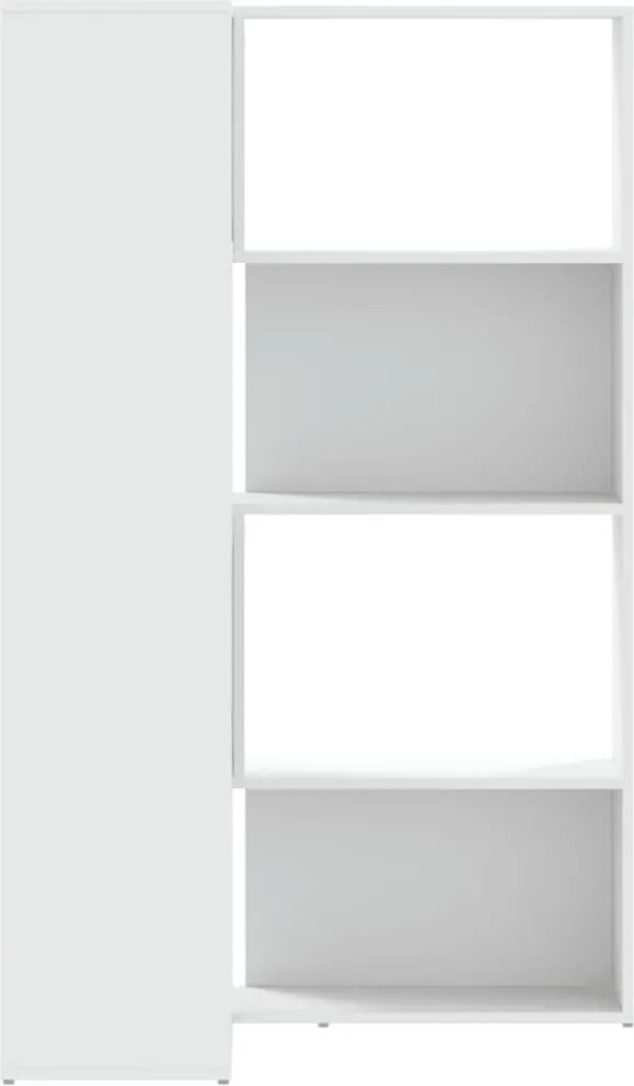 Rohová 4patrová knihovna bílá 85 x 85 x 140 cm kompozitní dřevo 3307810