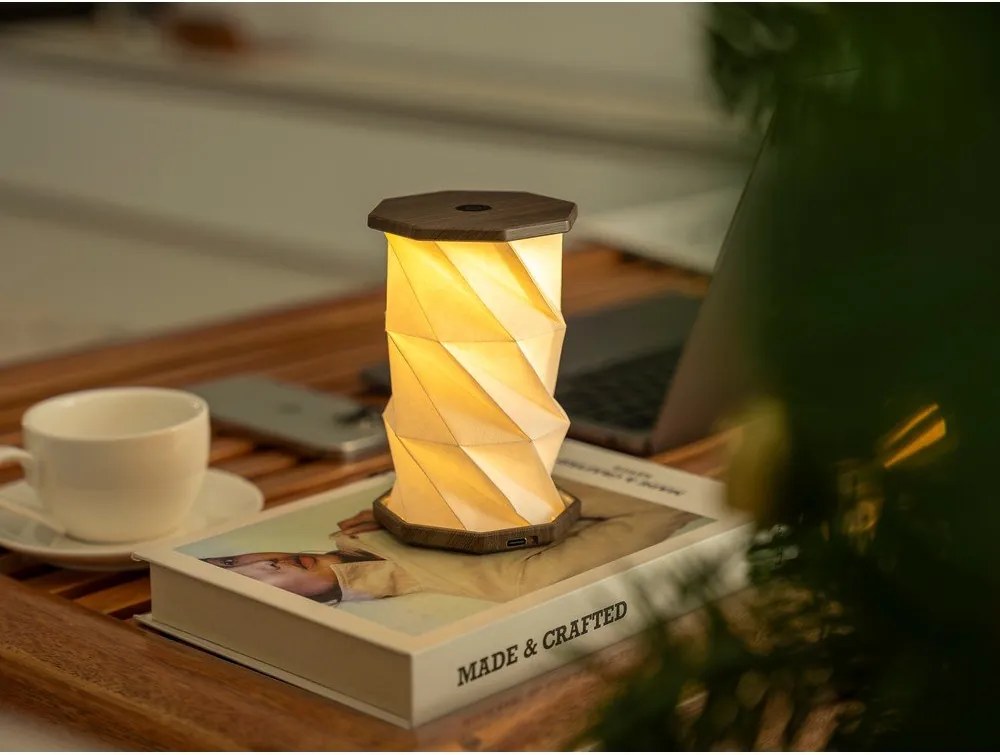 Bílá/šedá přenosná světelná dekorace na USB ø 8 cm Twist – Gingko
